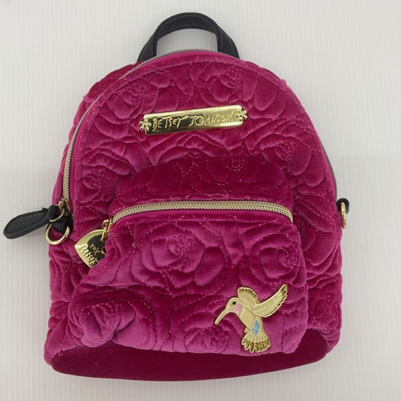 Betsey Johnson | Bags | Betsey Johnson Red Hummingbird Logo Backpack ...